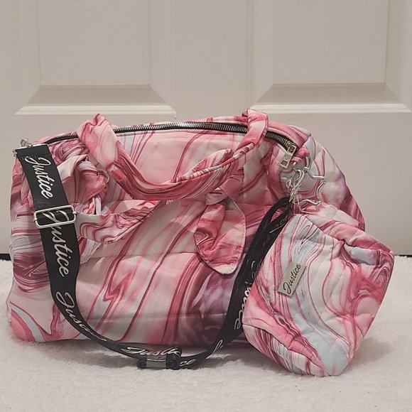 Justice | Bags | Justice Pink Swirl 2 Piece Duffle Bag Travel Carryon ...